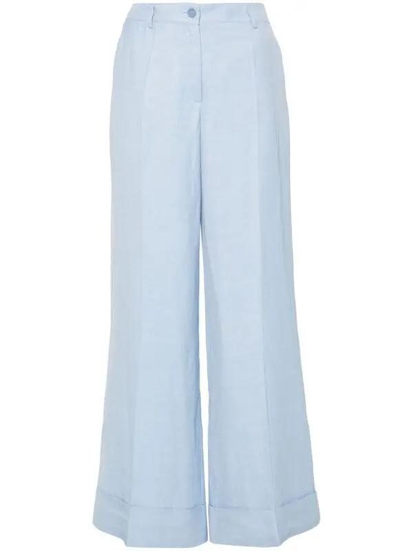 P.a.r.o.s.h Pressed-crease Palazzo Trousers - Blue