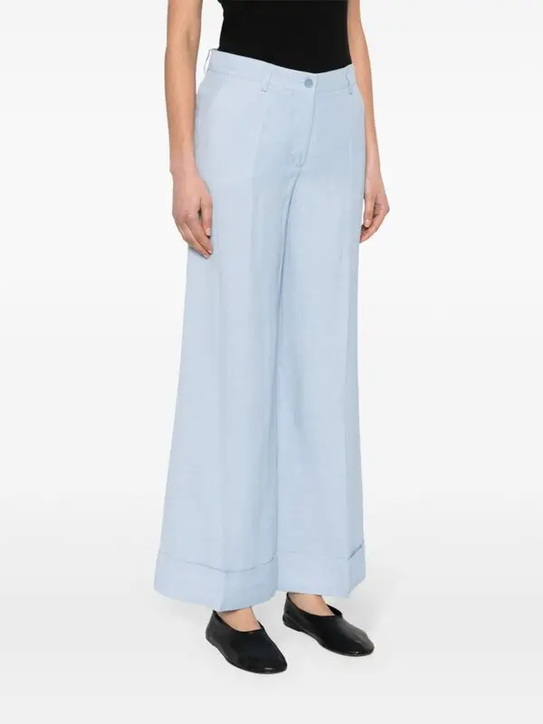 P.a.r.o.s.h Pressed-crease Palazzo Trousers - Blue