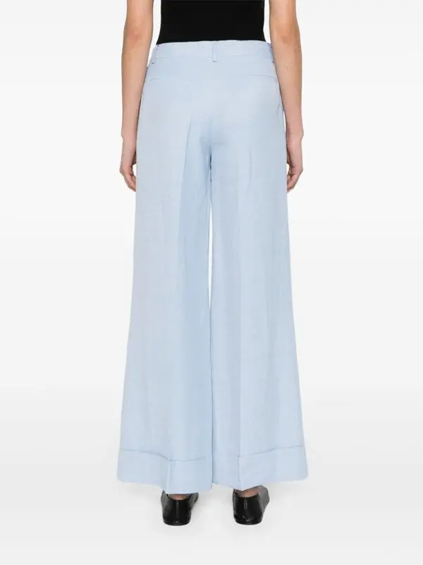 P.a.r.o.s.h Pressed-crease Palazzo Trousers - Blue