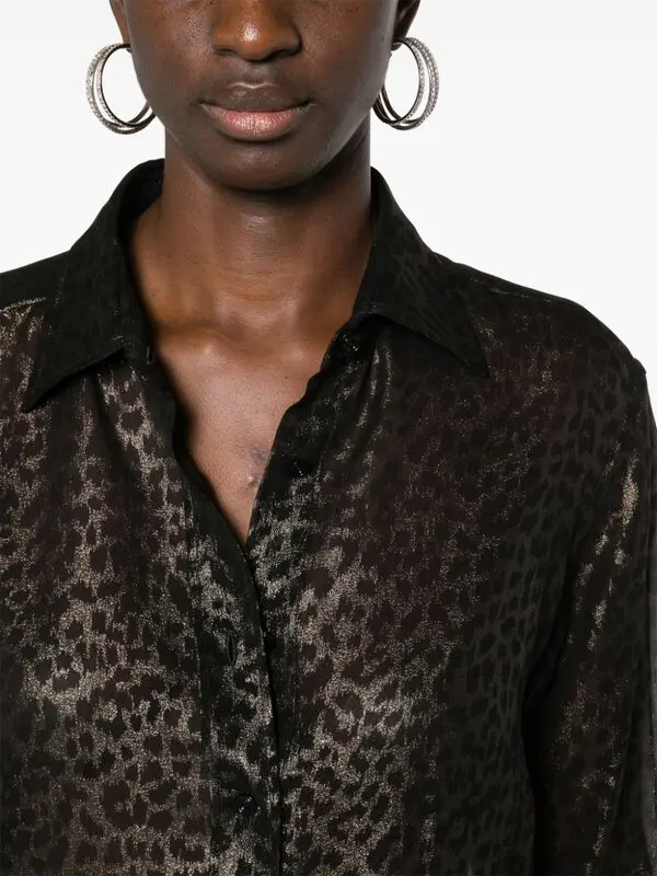 TOM FORD Laminated Leopard-print Silk Shirt