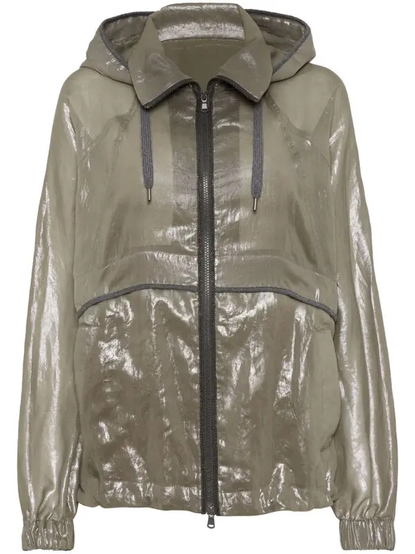 Brunello Cucinelli Metallic Cotton Track Jacket