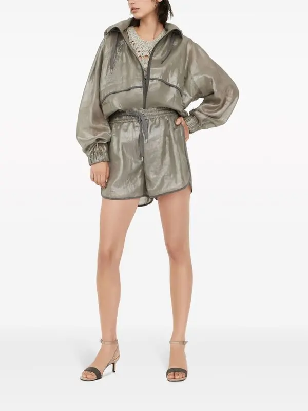 Brunello Cucinelli Metallic Cotton Track Jacket