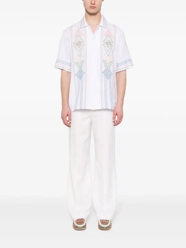 Casablanca Embroidered Short-sleeve Shirt