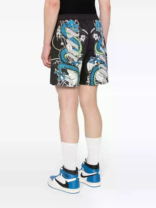 Amiri Dragon-print Cotton Track Shorts