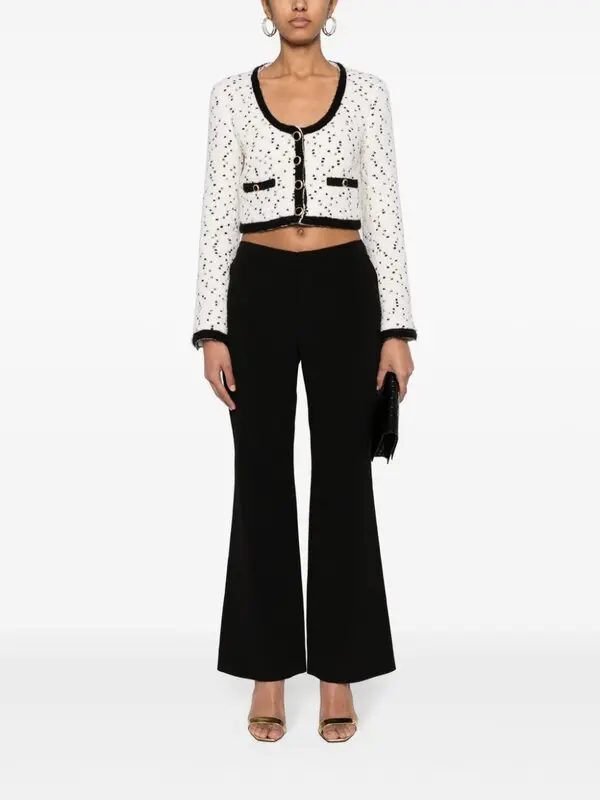 Balmain Flared Crepe Trousers