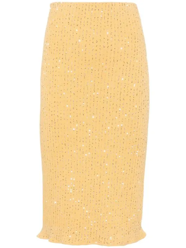 Fabiana Filippi Sequin-embellished Pencil Skirt - Orange