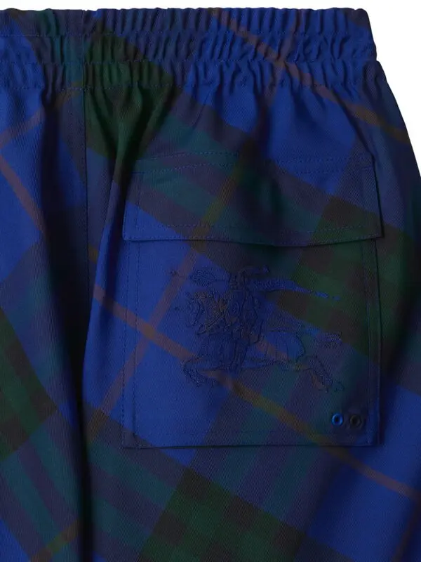 Burberry Checkered Twill Trousers - Blue