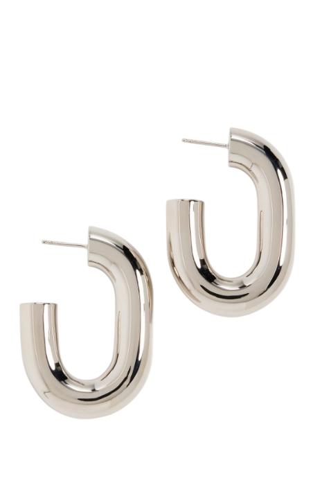 Rabanne Xl Link Hoop Earrings - Silver