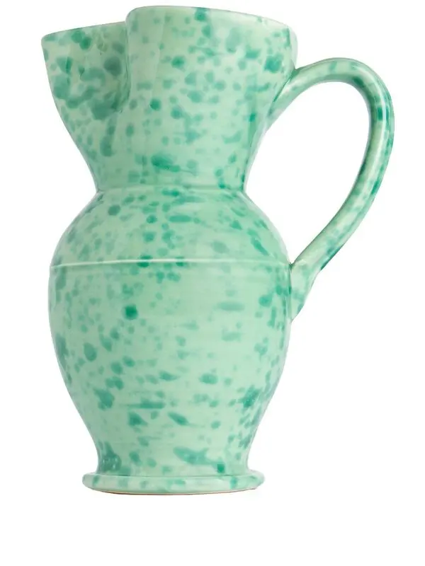 CABANA Glazed Ceramic Pitcher - Green