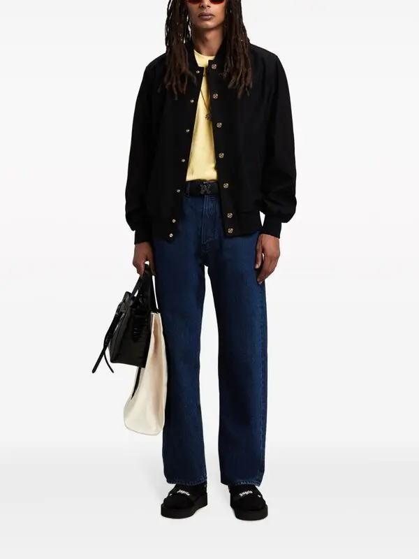 Palm Angels Logo-print Straight-leg Jeans - Blue