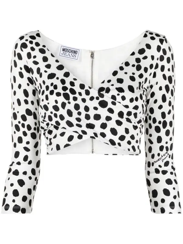 Moschino Dalmatian-print Cropped Top