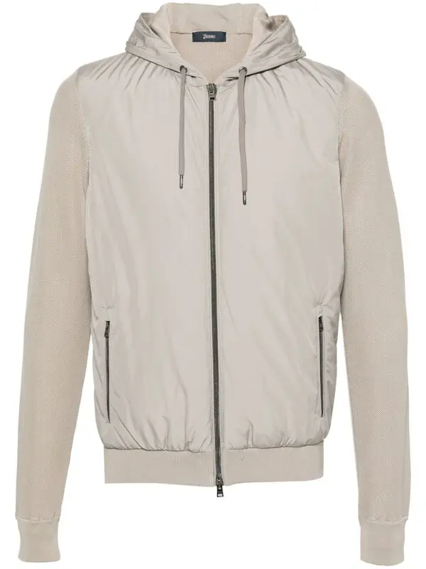 Herno Contrast-panel Piqué Jacket - Neutrals