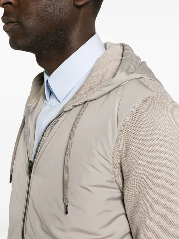 Herno Contrast-panel Piqué Jacket - Neutrals