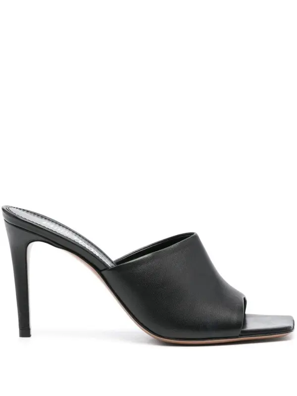 Paris Texas Leather Stiletto Heel Sandals - Black