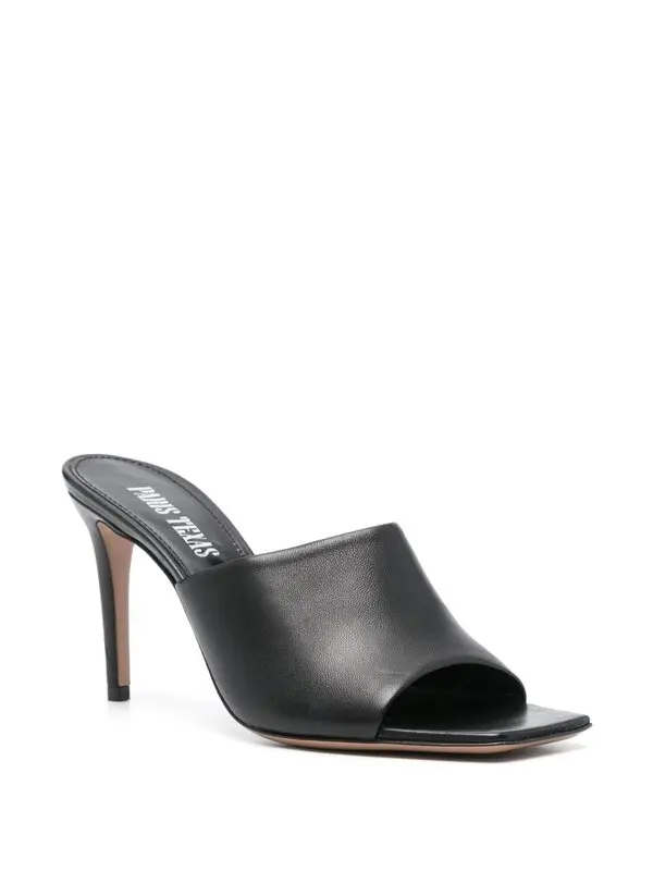 Paris Texas Leather Stiletto Heel Sandals - Black