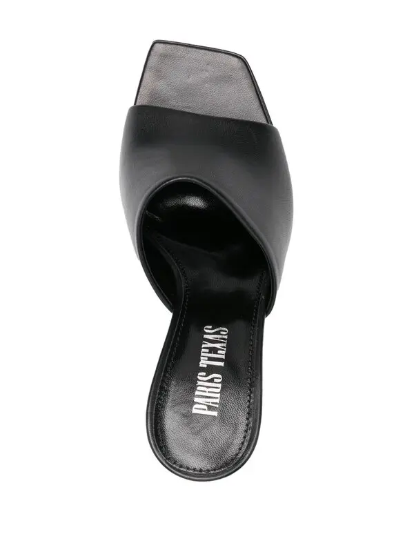 Paris Texas Leather Stiletto Heel Sandals - Black