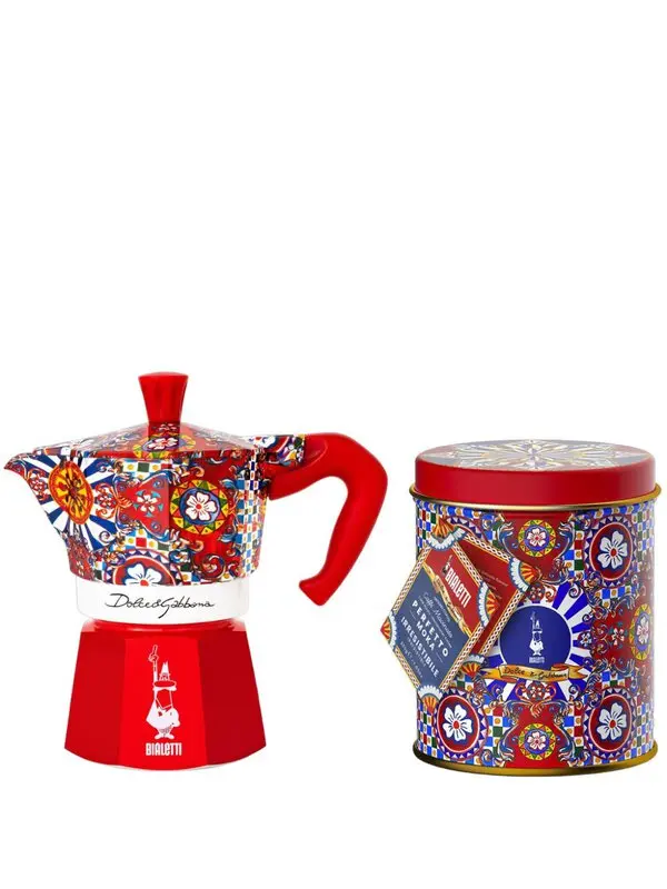 Dolce & Gabbana X Bialetti Moka Express Art-déco Coffee Maker Set - Red