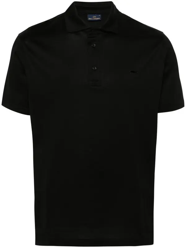 Paul & Shark Logo-plaque Polo Shirt - Black