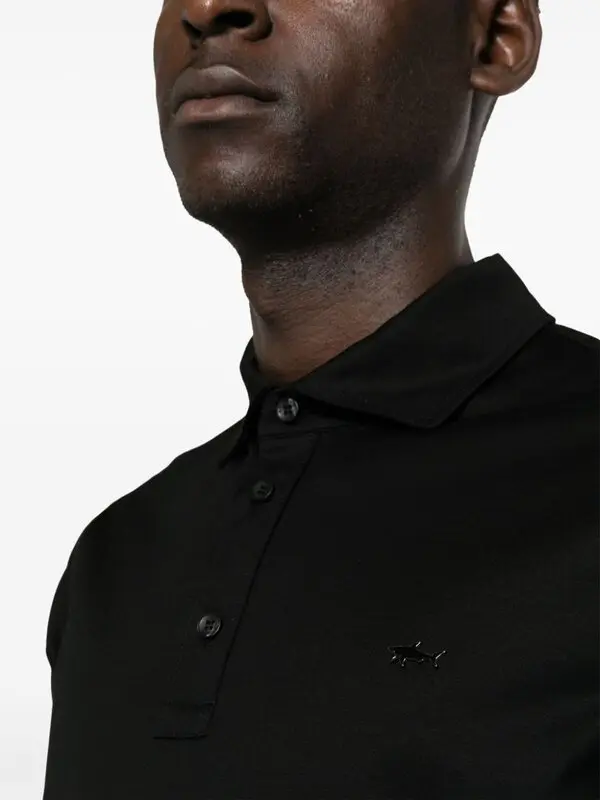 Paul & Shark Logo-plaque Polo Shirt - Black