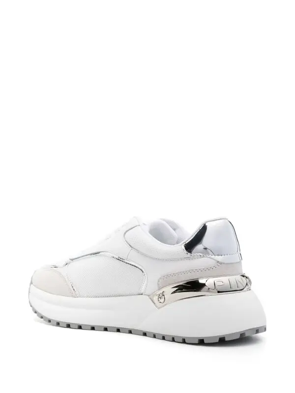 Pinko Love Birds Leather Sneakers - White