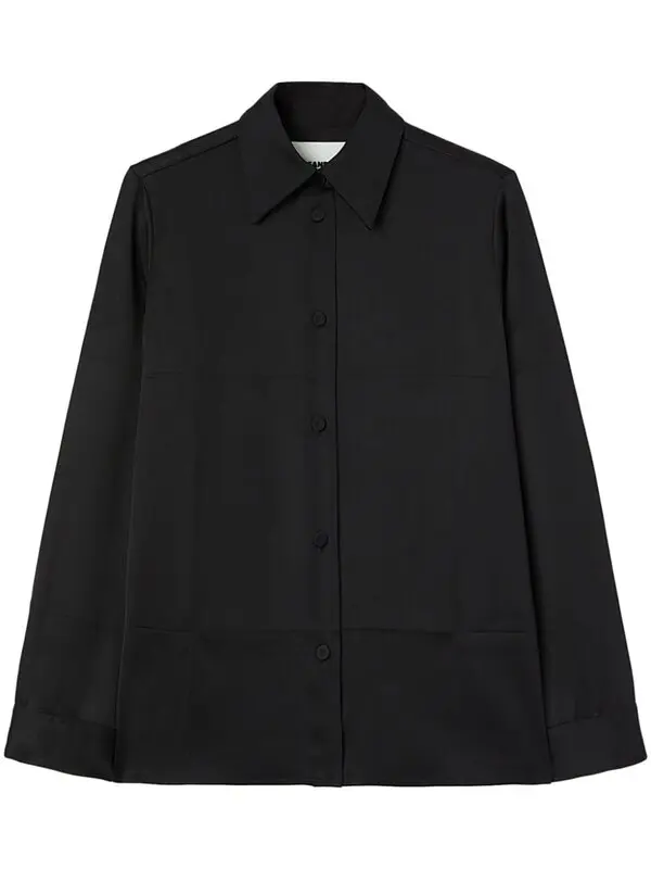 JIL SANDER Pointed-collar Satin Shirt