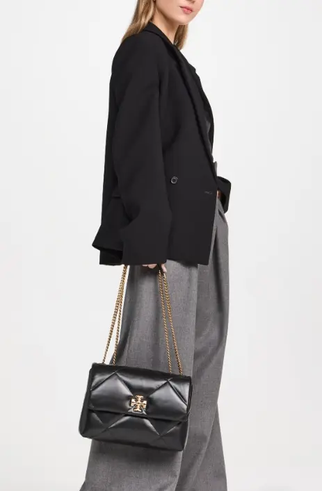 Tory Burch Kira Diamond Quilt Convertible Shoulder Bag - Black