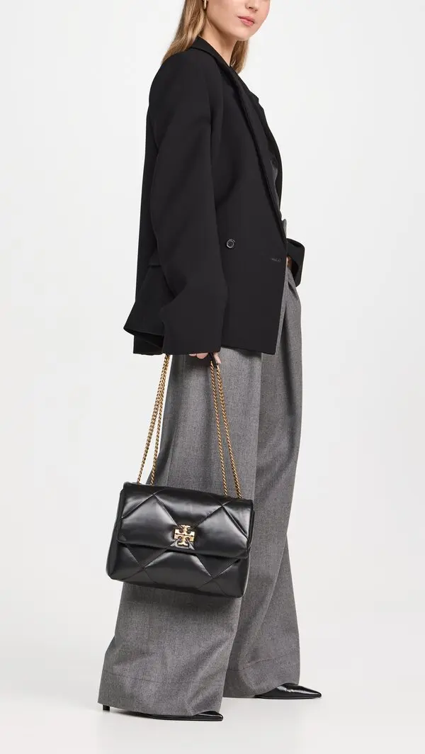 Tory Burch Kira Diamond Quilt Convertible Shoulder Bag - Black