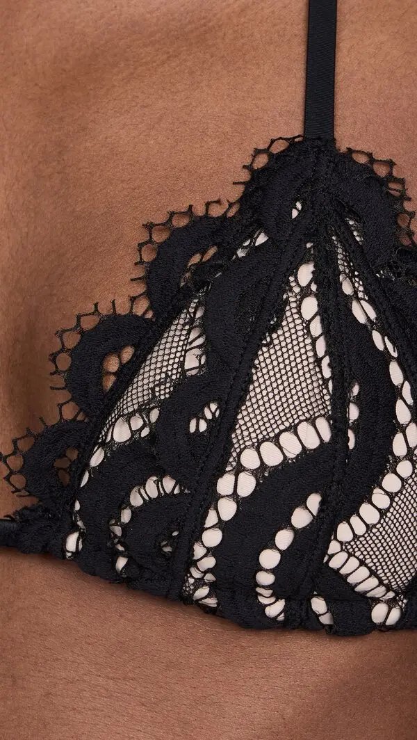 PQ SWIM Lace Triangle Bikini Top - Midnight