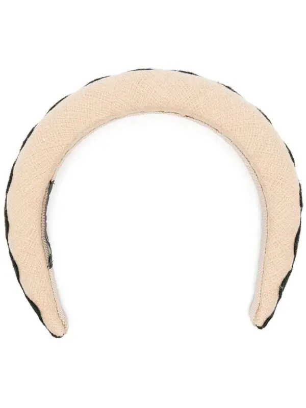 Patou Wave Padded Tweed Headband - Neutrals