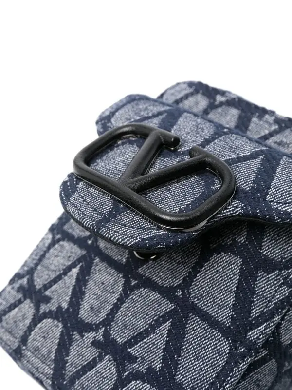 Valentino Garavani Locò Denim Messenger Bag - Blue