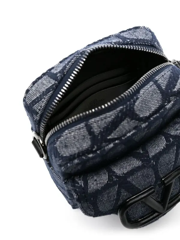 Valentino Garavani Locò Denim Messenger Bag - Blue