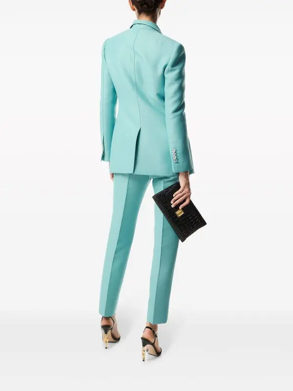 TOM FORD Plissé-detail Silk Shirt - Blue