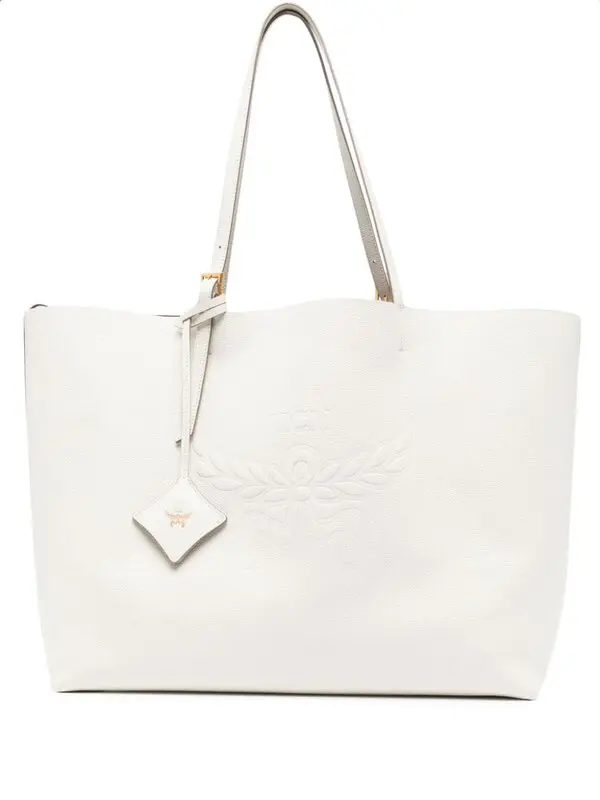 Mcm Himmel Leather Tote - White