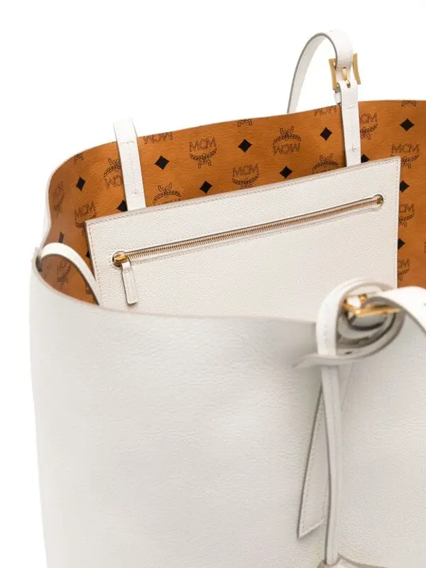 Mcm Himmel Leather Tote - White
