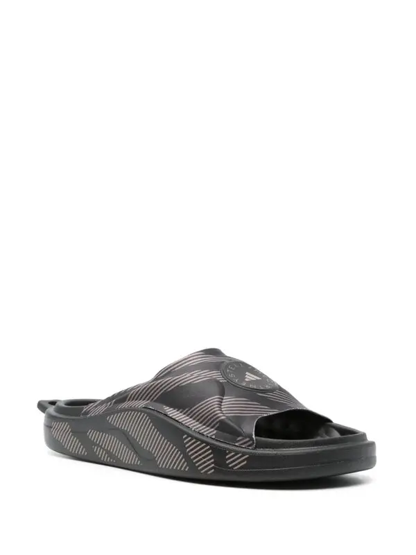 Adidas By Stella McCartney Logo-debossed Slides - Black