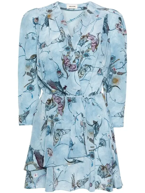 Zadig&Voltaire Rogers Silk Mini Dress - Blue