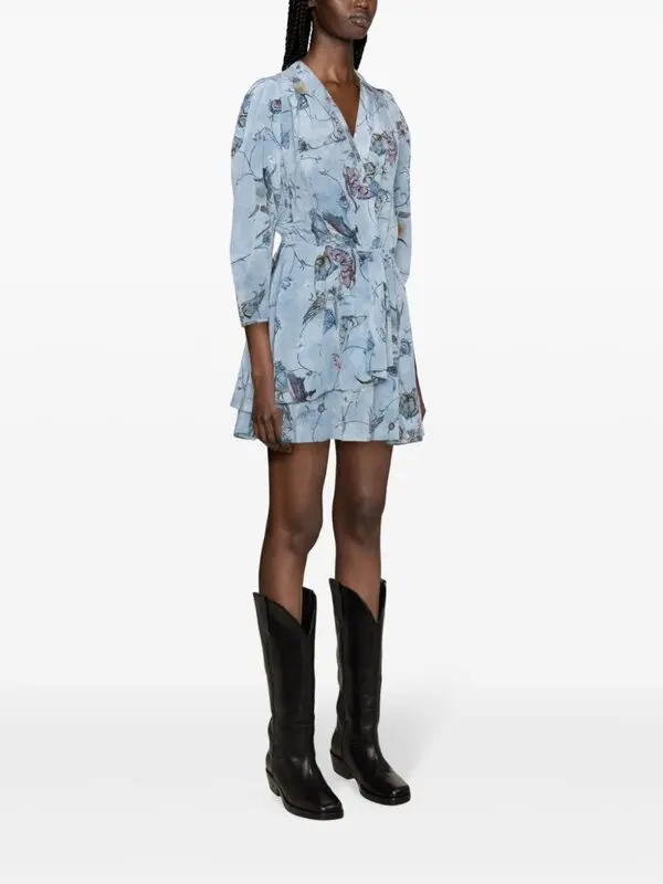 Zadig&Voltaire Rogers Silk Mini Dress - Blue
