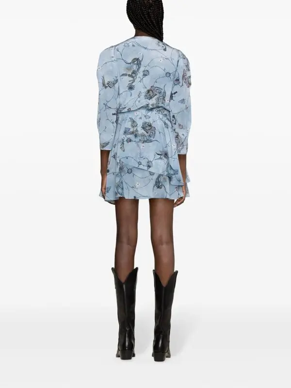 Zadig&Voltaire Rogers Silk Mini Dress - Blue