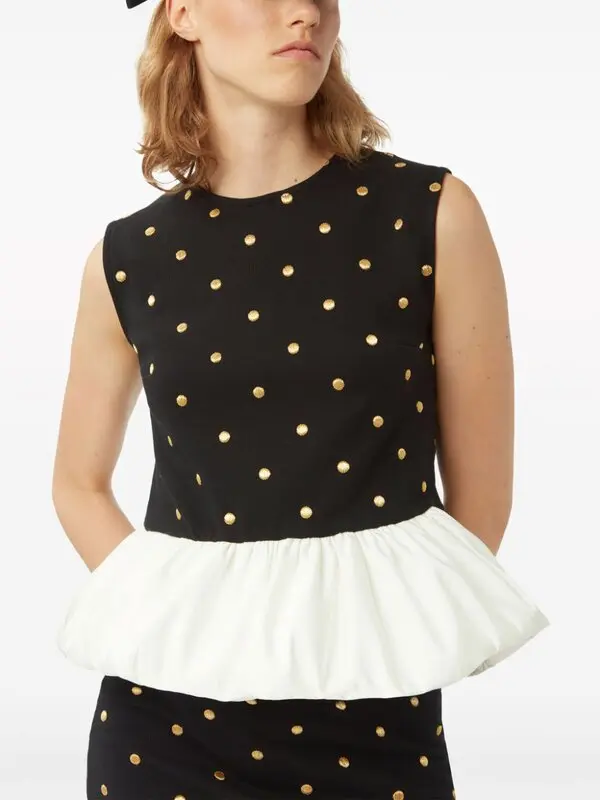 Nina Ricci Polka Dot Peplum Top