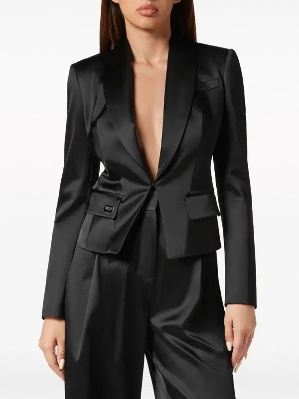 Philipp Plein Satin-finish Single-breasted Blazer