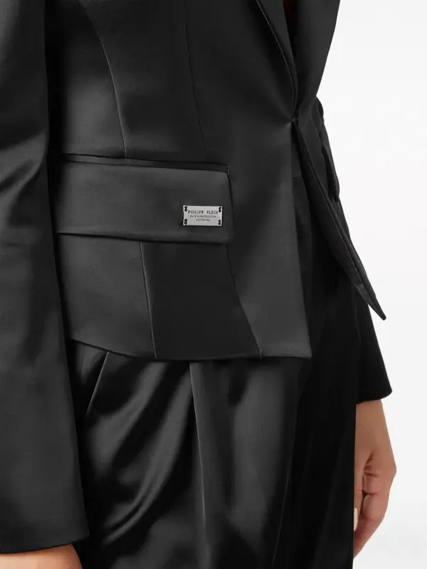Philipp Plein Satin-finish Single-breasted Blazer