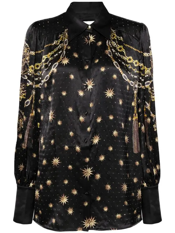 Camilla Graphic-print Silk Shirt