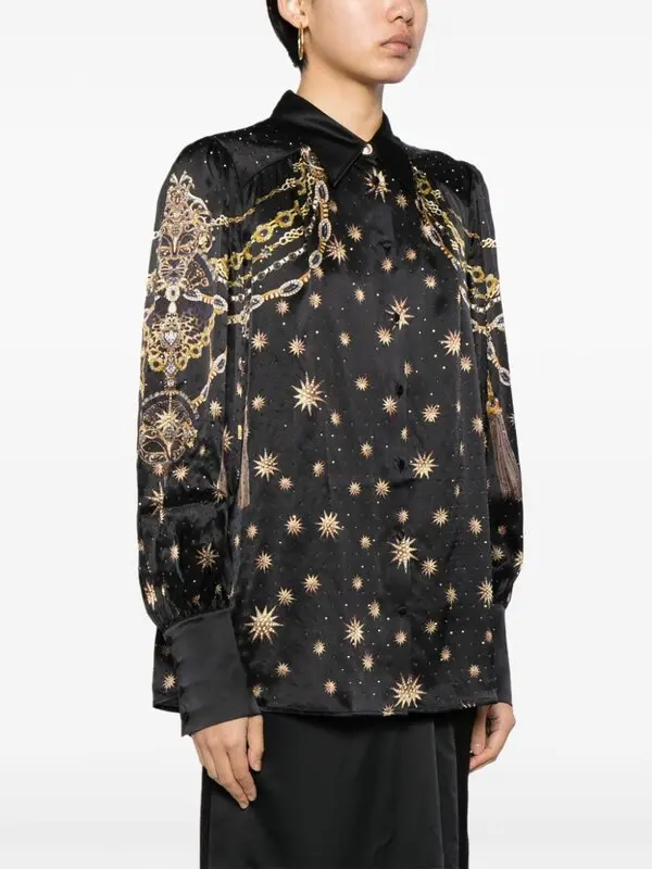 Camilla Graphic-print Silk Shirt