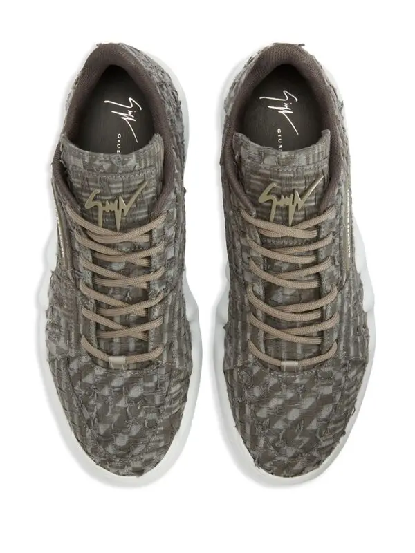 GIUSEPPE ZANOTTI Talon Lace-up Low-top Sneakers - Grey