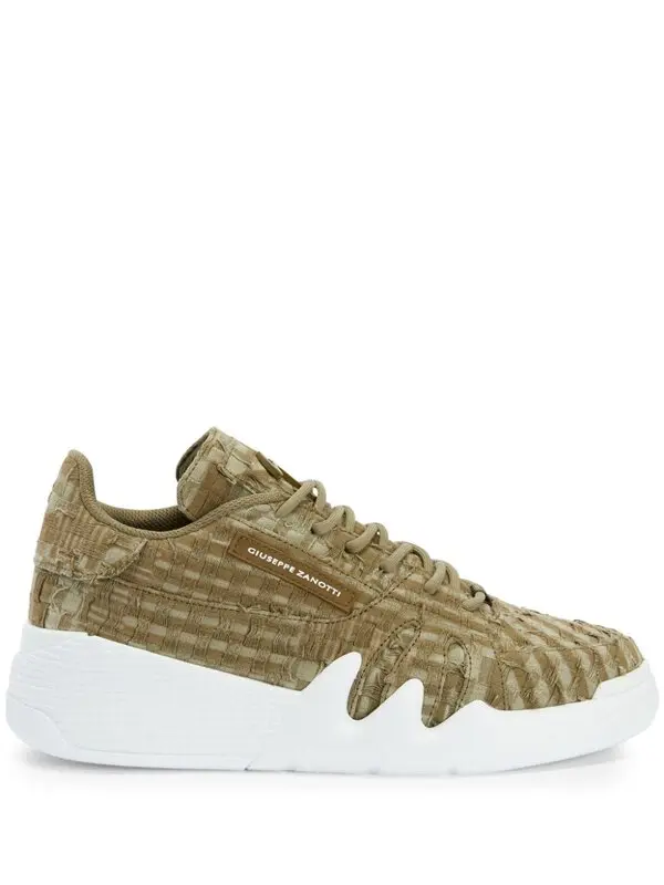 GIUSEPPE ZANOTTI Talon Lace-up Low-top Sneakers - Green
