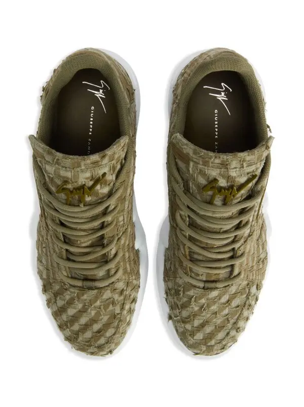 GIUSEPPE ZANOTTI Talon Lace-up Low-top Sneakers - Green