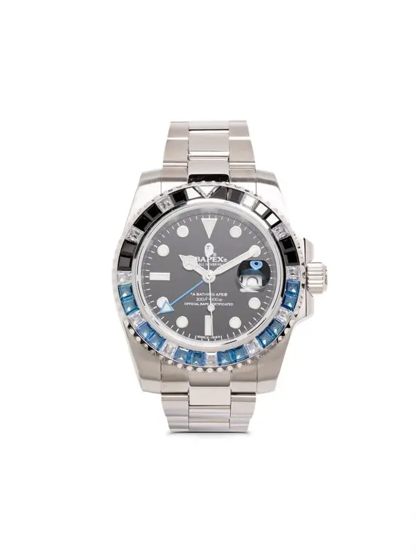 A Bathing Ape® Type 2 Bapex Crystal Stone 55mm - Silver | Editorialist