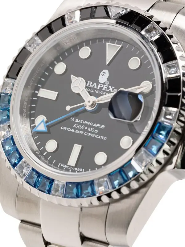 A Bathing Ape® Type 2 Bapex Crystal Stone 55mm - Silver | Editorialist