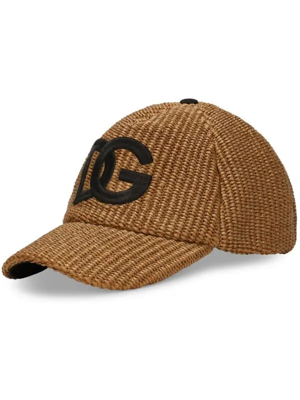 Dolce & Gabbana Logo-embroidered Interwoven Cap - Neutrals