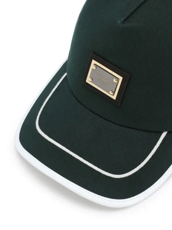Dolce & Gabbana Logo-plaque Panelled Trucker Cap - Green